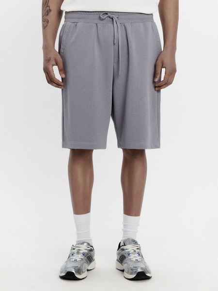 Шорты Мужской Befree Повседневный серый, размер 44 Трикотаж, рост 176 Завязки полуприталенный ...