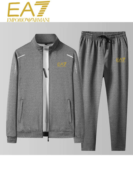 Костюм спортивный Мужской EA7 серый, размер 50, 52 Лето купить c доставкой на OZON по низкой ...