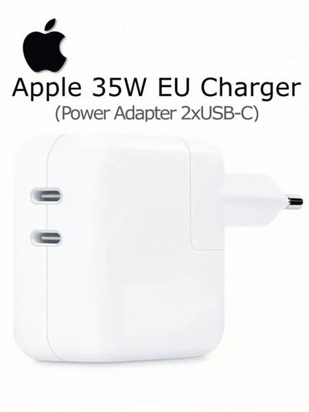 Сетевое зарядное устройство Apple 35W Dual USB-C Port, 35 Вт, USB Type-C, Power Delivery купить ...
