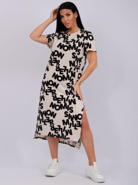 Сарафан Женский Iva nova NOVA кремовый Повседневный Укороченный Хлопок, размер 60 Без застежки ...