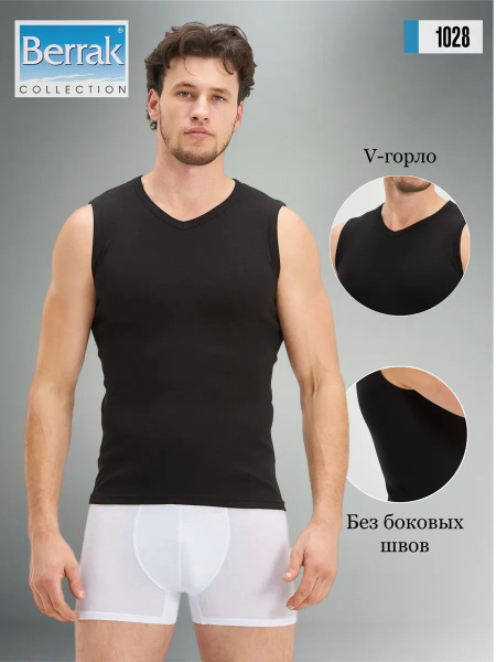 Майка бельевая Мужской Dagi черный Повседневный, размер 46, 48 Турция купить c доставкой на OZON ...