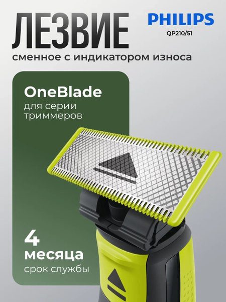 Сменное лезвие Philips OneBlade QP210/51 купить на OZON по низкой цене ...