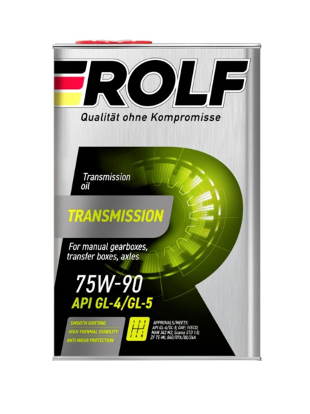 Масло трансмиссионное синтетическое Transmission 75W90 GL-4/5 4л, ROLF 323140 купить c доставкой ...