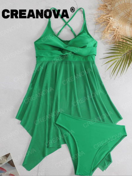 Купальник раздельный Женский CREANOVA зеленый, размер 42 купить c доставкой на OZON по низкой ...
