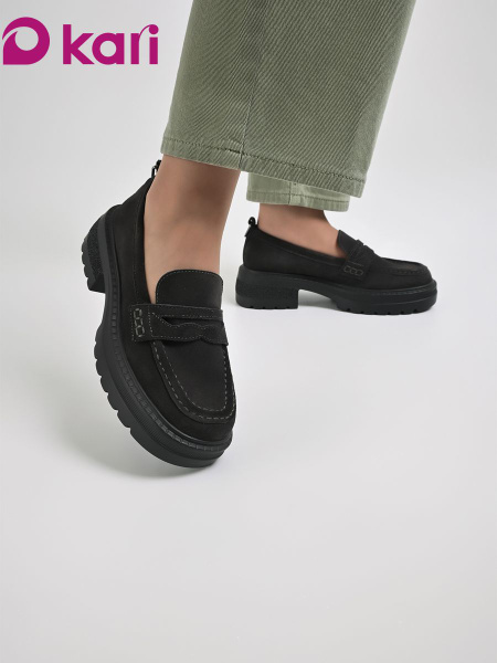 Лоферы Женский Kari серый, размер 39 Стандартный низкий (до 4 см) На любой сезон G Без застёжки ...