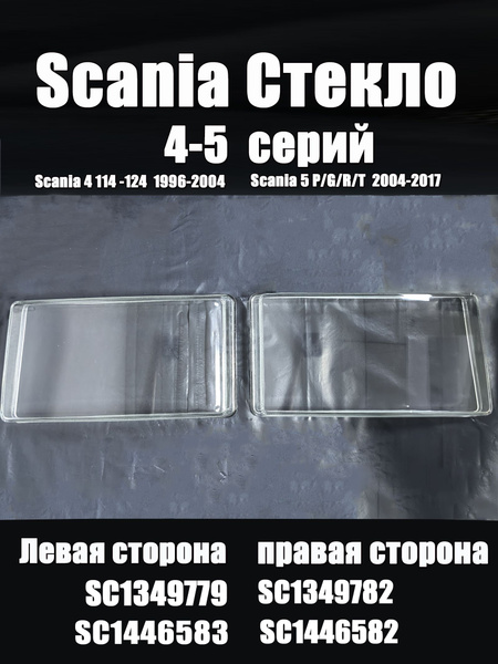Scania 4 серия P, G, R, T и 5 серия, гладкие стекла из силикатного ...