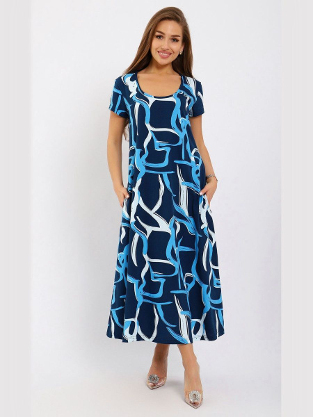 Платье Женский Н-Коллекция синий, голубой Повседневный Короткий ...