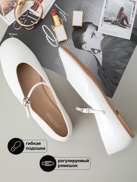 Туфли Женский Keddo Искусственный лак, размер 38 Стандартный низкий (до 4 см) 6 Мэри Джейн ...