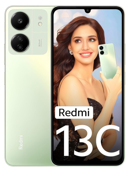 Смартфон phone 256 ГБ 8 ГБ Прозрачный, Зеленый 6.74 Redmi 13C купить c доставкой на OZON по ...