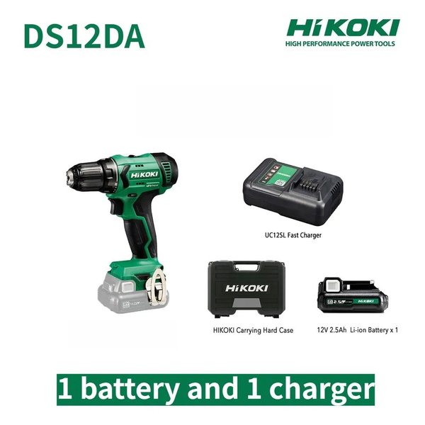 HIKOKI DS12DA Беспроводная буровая установка Электрическая дрель-отвертка с литиевой батареей ...
