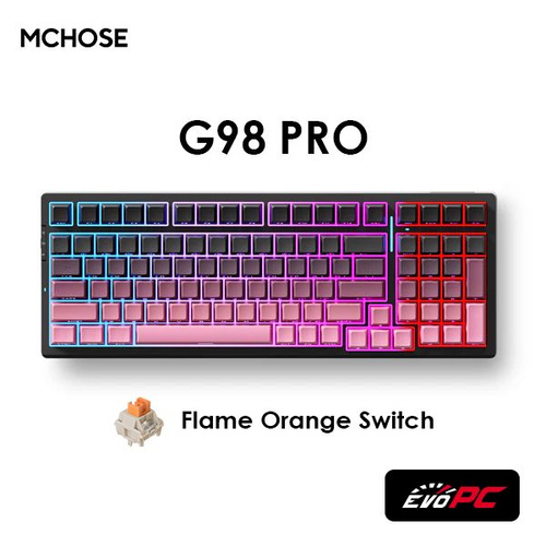 Отзывы на MCHOSE Игровая клавиатура беспроводная G98 PRO, (Flame Orange Switch), Английская ...