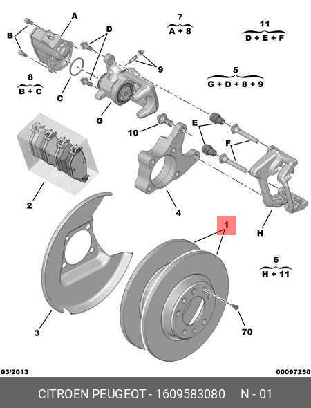 Тормозной диск зад Citroen Peugeot 1609583080 - купить по низкой цене в ...