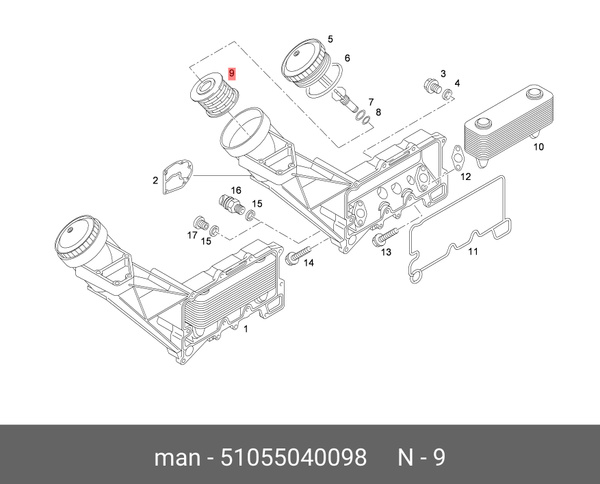Фильтр масляный MAN 51055040098 - купить по выгодным ценам в интернет ...