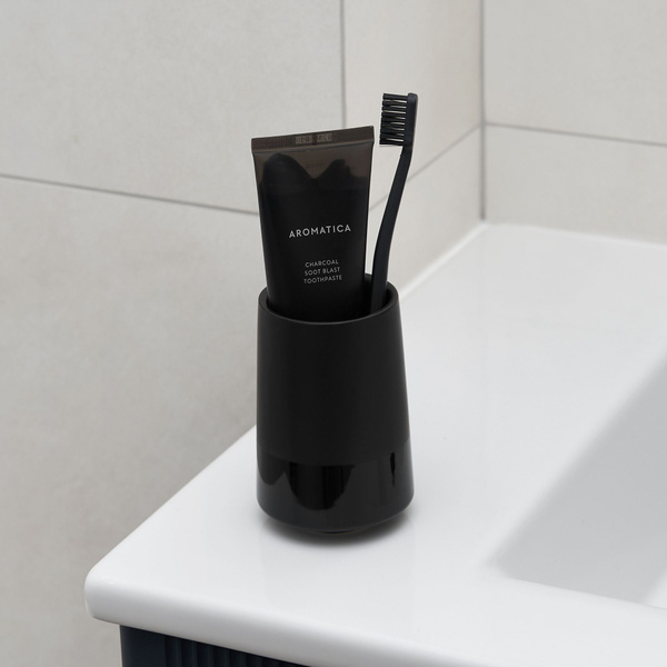 Стакан для зубных щеток Magma, 7,2х7,2х10,7 см., цвет черный - купить с ...