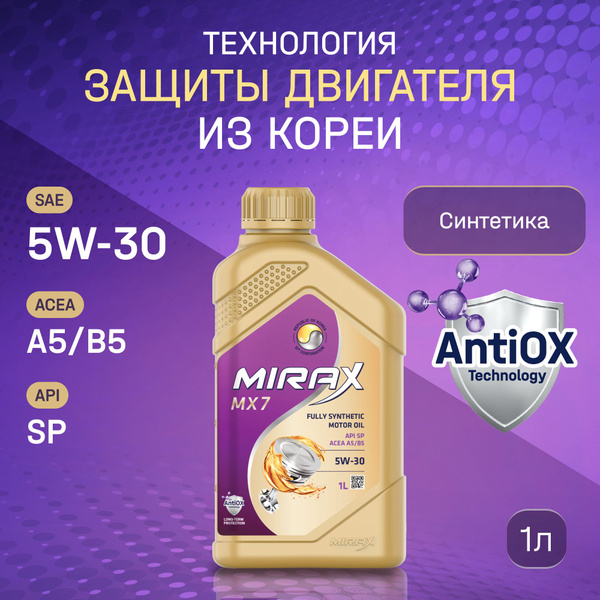 Масло моторное MIRAX 5W-30 Синтетическое - купить в интернет-магазине OZON (1044373919)