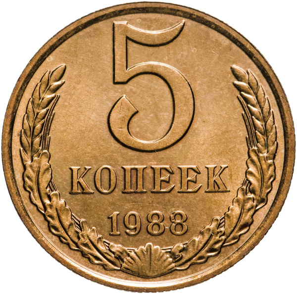 5 копеек 1988 года СССР AU UNC - купить в интернет-магазине OZON с быстрой доставкой (1434724087)