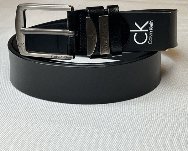 Ремень мужской кожаный Calvin Klein CK Кельвин Клейн для джинс или брюк ...