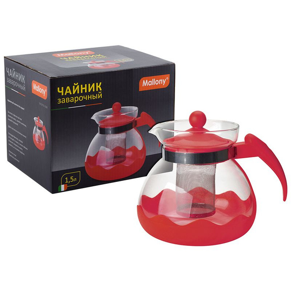 Чайник заварочный объем: 1,5 л, с пластик ручкой, фильтр из нерж стали ...