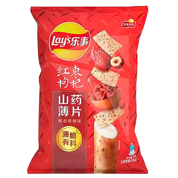 Чипсы из ямса Lay's Yam Red Jujube and Medlar со вкусом китайского финика, мушмулы и грецкого ...