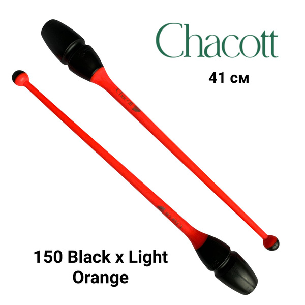 Булавы Chacott комбинированные 41 см Черный - Светло-оранжевый (150 Black x Light Orange ...