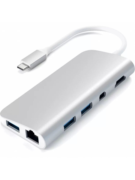 Хаб Satechi ALUMINUM TYPE-C MULTIMEDIA ADAPTER Silver - купить с ...