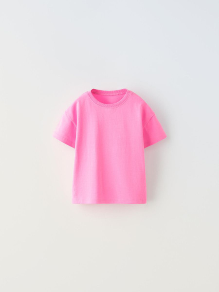 Футболка Zara, размер 116, цвет розовый неон, 100% хлопок - купить по выгодной цене в интернет ...