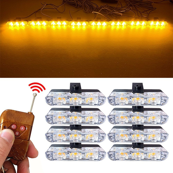 8 Шт 3LED Светодиодный стробоскоп для авто 12v-24v проблесковый маячок ...