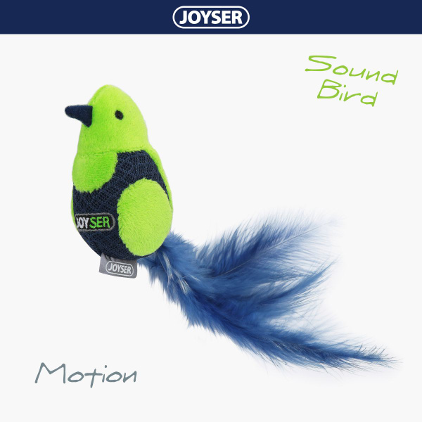 Игрушка для кошек JOYSER Cat Motion Птичка со звуковым чипом и перьями зеленая - купить с ...