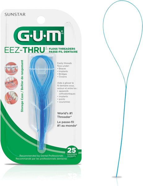 GUM Eez-Thru Floss Threaders набор нитевдевателей по уходу за брекетами ...