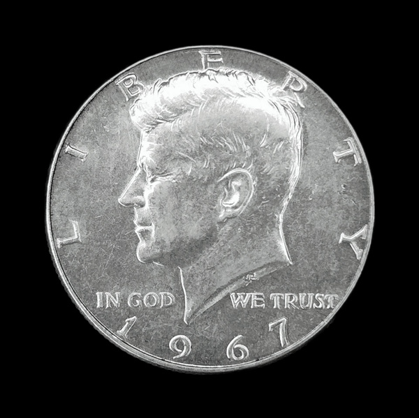 Монета 50 центов (1/2 доллара, half dollar) США 1967 года " Кеннеди ", в холдере. - купить в ...