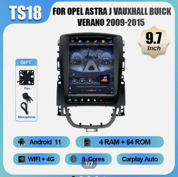 Магнитола для Opel Astra J в стиле Тесла 4/64GB QLED DSP 4G CarPlay ...
