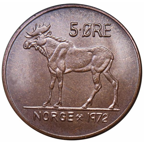 Монета Норвегии 5 эре 1972,Лось, UNC, Идеальная - купить в интернет-магазине OZON с быстрой ...