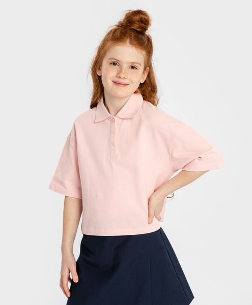 Поло Button Blue, размер 140, цвет розовый, 100% хлопок - купить по выгодной цене в интернет ...