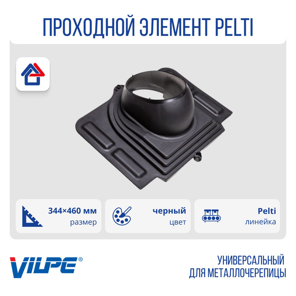 Проходной элемент Pelti Vilpe, Вилпе, черный (RR33, RAL 9017) - купить ...