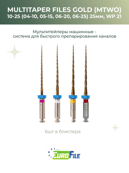 Характеристики Мультитейперы MultiTaper Files Gold 25мм №10-25 WP21 ...