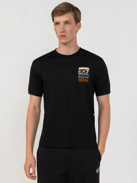 Футболка EA7, размер 48, 50, цвет черный, хлопок 100% - купить по выгодной цене в интернет ...