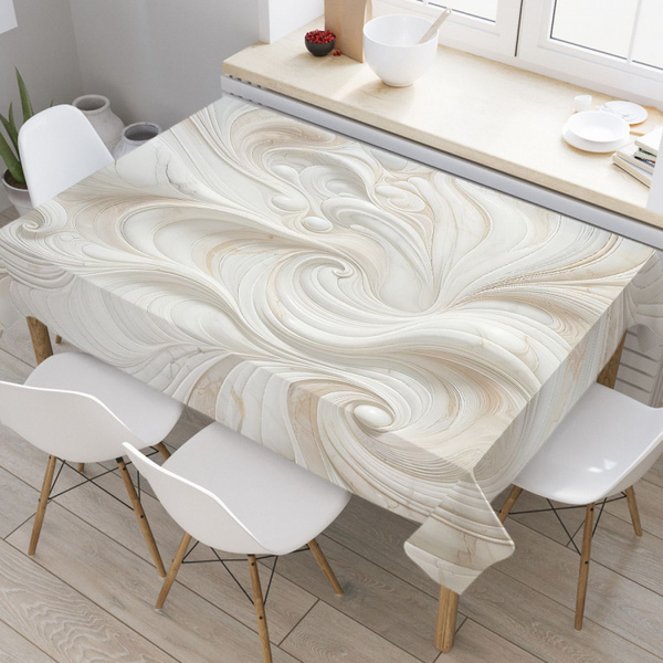 Прямоугольная тканевая скатерть на стол JoyArty с рисунком "Мраморные вихри" 120 на 145 см ...