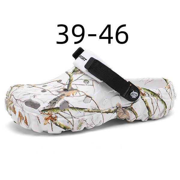 Сабо Мужской SARIWEN белый EVA, размер 46 Рельефный рисунок подошвы, Тонкая подошва Танкетка ...