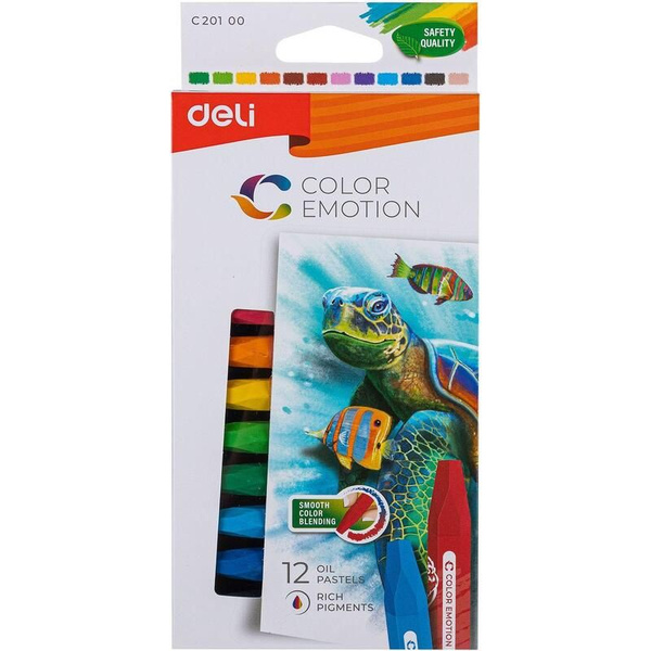 Пастель масляная Deli EC20100 Color Emotion 6-гран 12 цветов - купить с ...