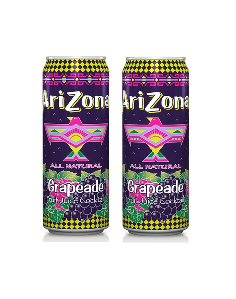 Напиток сокосодержащий AriZona Grapeade со вкусом Винограда, 650 мл х 2 ...