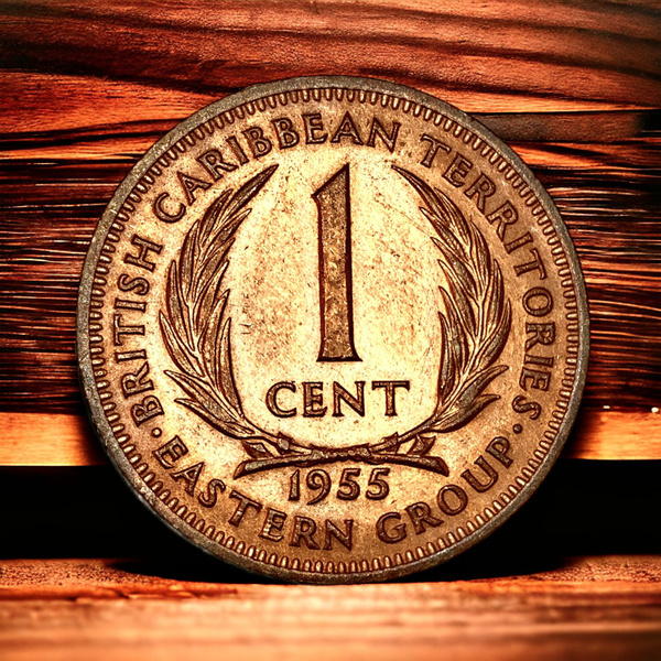 Монета Карибы 1 цент 1955 года. Елизавета II - купить в интернет-магазине OZON с быстрой ...