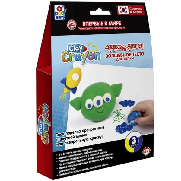 Clay Crayon. Набор тесто-мелков "Инопланетянин" (3 цвета по 30 гр) в кор. 13,9x19x3 см арт ...