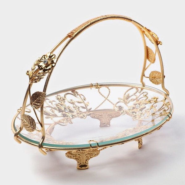 Фруктовница металлическая Хайгарден, 26 18 19 см, съёмная ручка, цвет ...