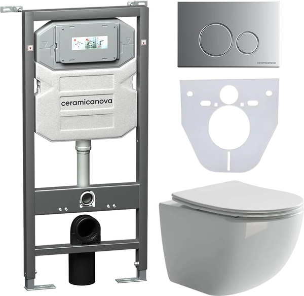 Комплект Унитаз подвесной Ceramicanova Forma CN3009 безободковый, с ...