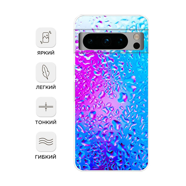 Силиконовый чехол на Google Pixel 8 Pro / Гугл Пиксель 8 Про - "Капли ...