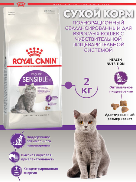 Royal Canin Sensible Сухой корм для кошек от 1 до 7 лет с ...