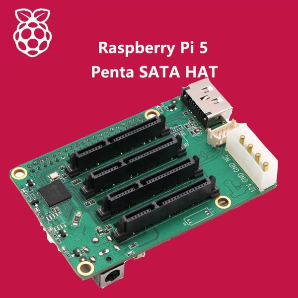 Raspberry Pi 5 Penta SATA HAT - До 5 дисков SATA купить на OZON по ...