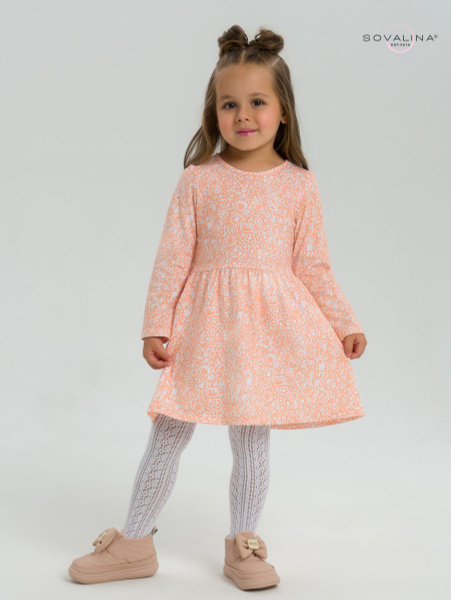 Платье для девочки SOVAlina, Девочки, На любой сезон, размер 128, материал Хлопок, Кулирная ...