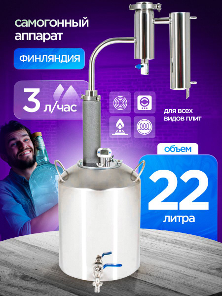 Самогонный аппарат Финляндия 2021 (Змеевик) 22л - купить с доставкой по ...