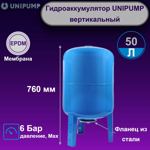Гидроаккумулятор UNIPUMP вертикальный (50 литров) - купить с доставкой ...